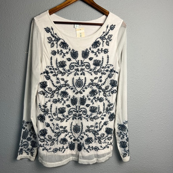 Sundance | Tops | Nwt Sundance Elegant Skies Top Embroidered Floral ...